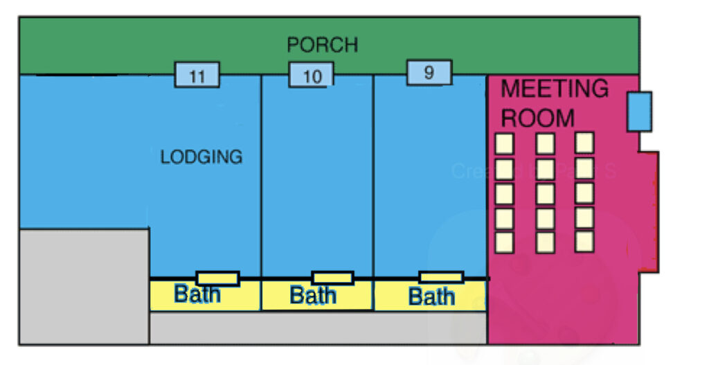 Room Layout - Johnson Lodge - Lake Retreat Camp